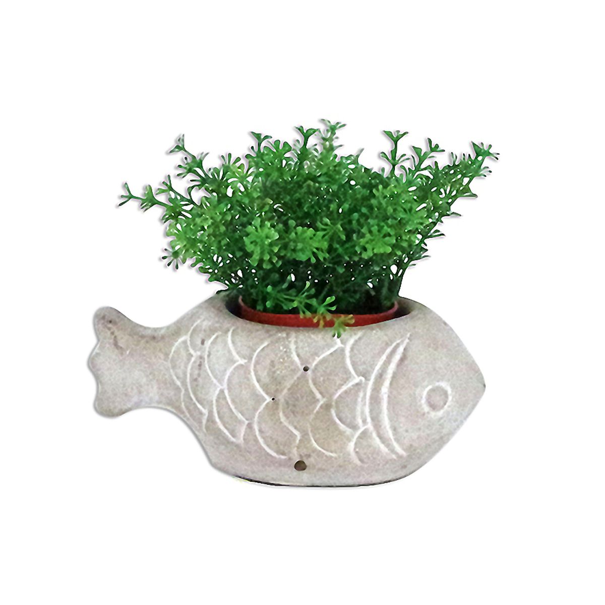 Cache pot - Poisson Gris - Collection VIVIENNE - 19 cm