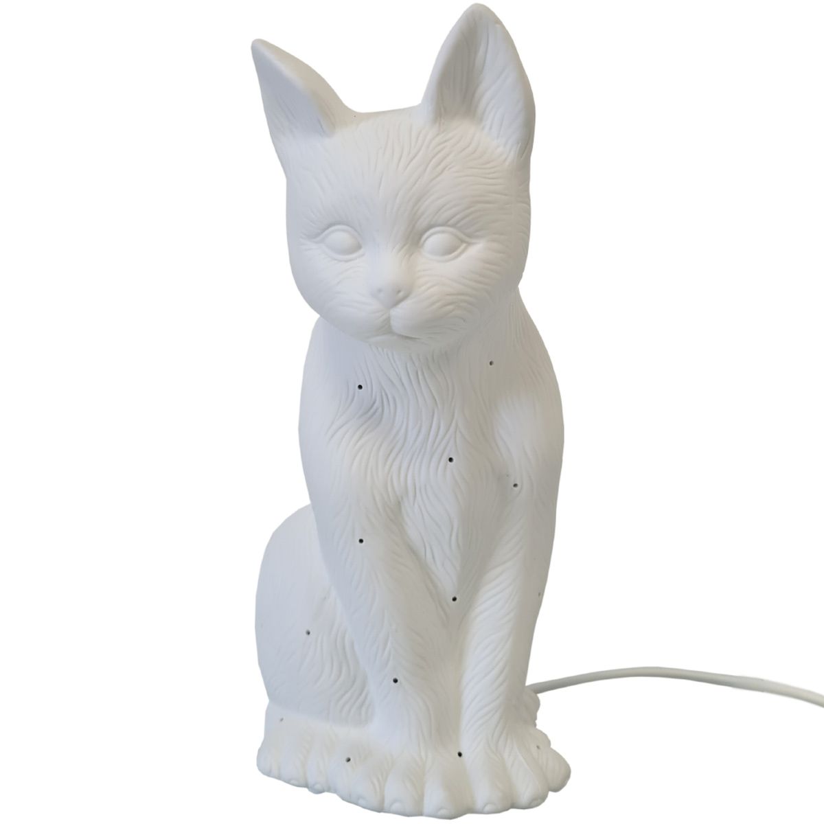 Lampe bureau cadeau décoration design Lampe Chat Assis en porcelaine 27 cm