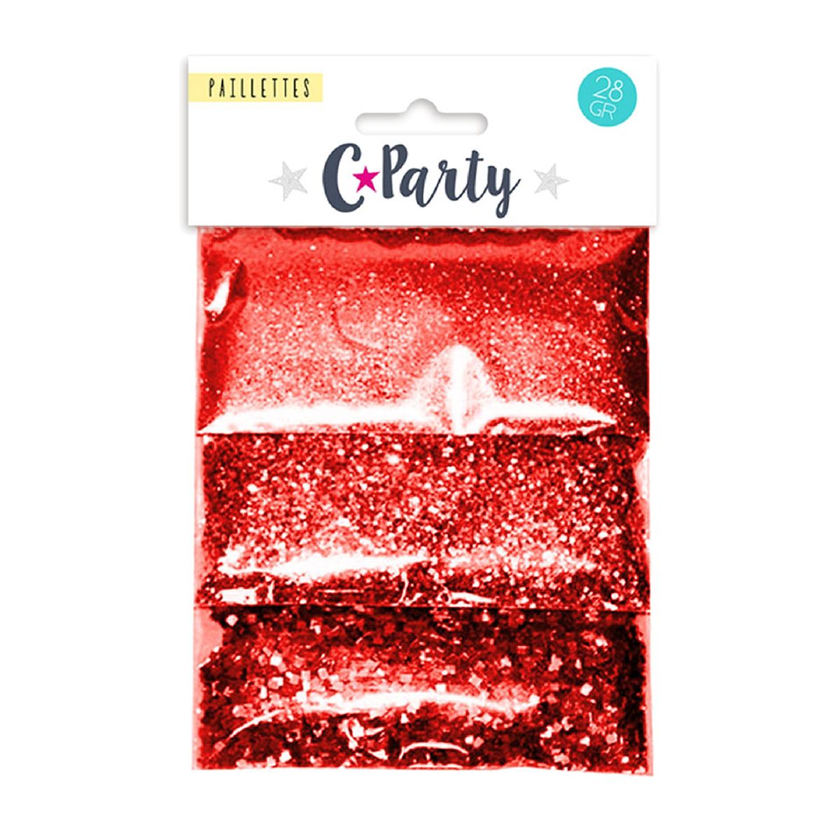 Sachet de paillettes - 3 tailles différentes - Rouge