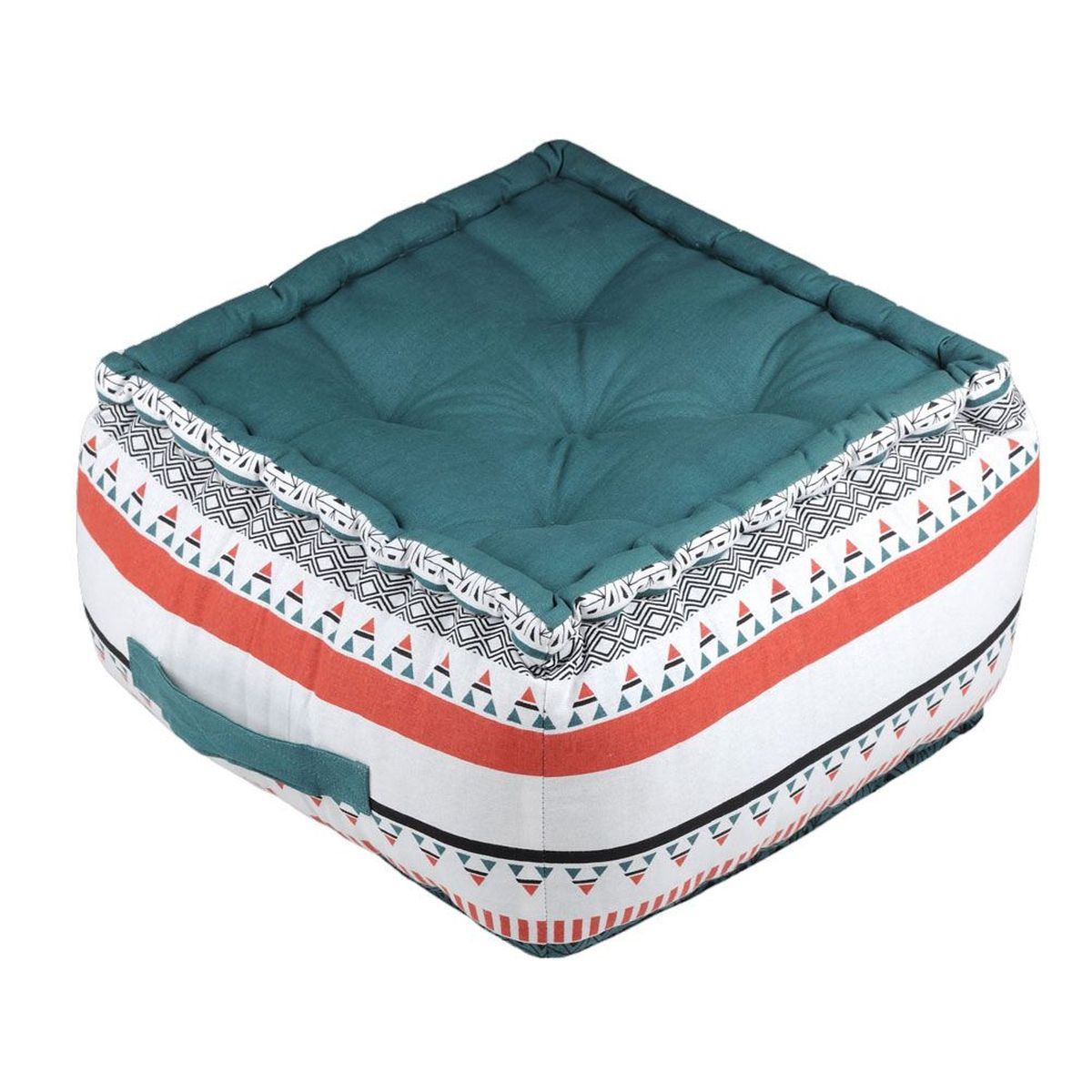 Pouf Coussin De Sol En Coton 45 X 45 X 10 Cm Niro Bleu P trole Pouf Coussin De Sol En Coton 45 X 45 X 10 Cm Niro Bleu P trole