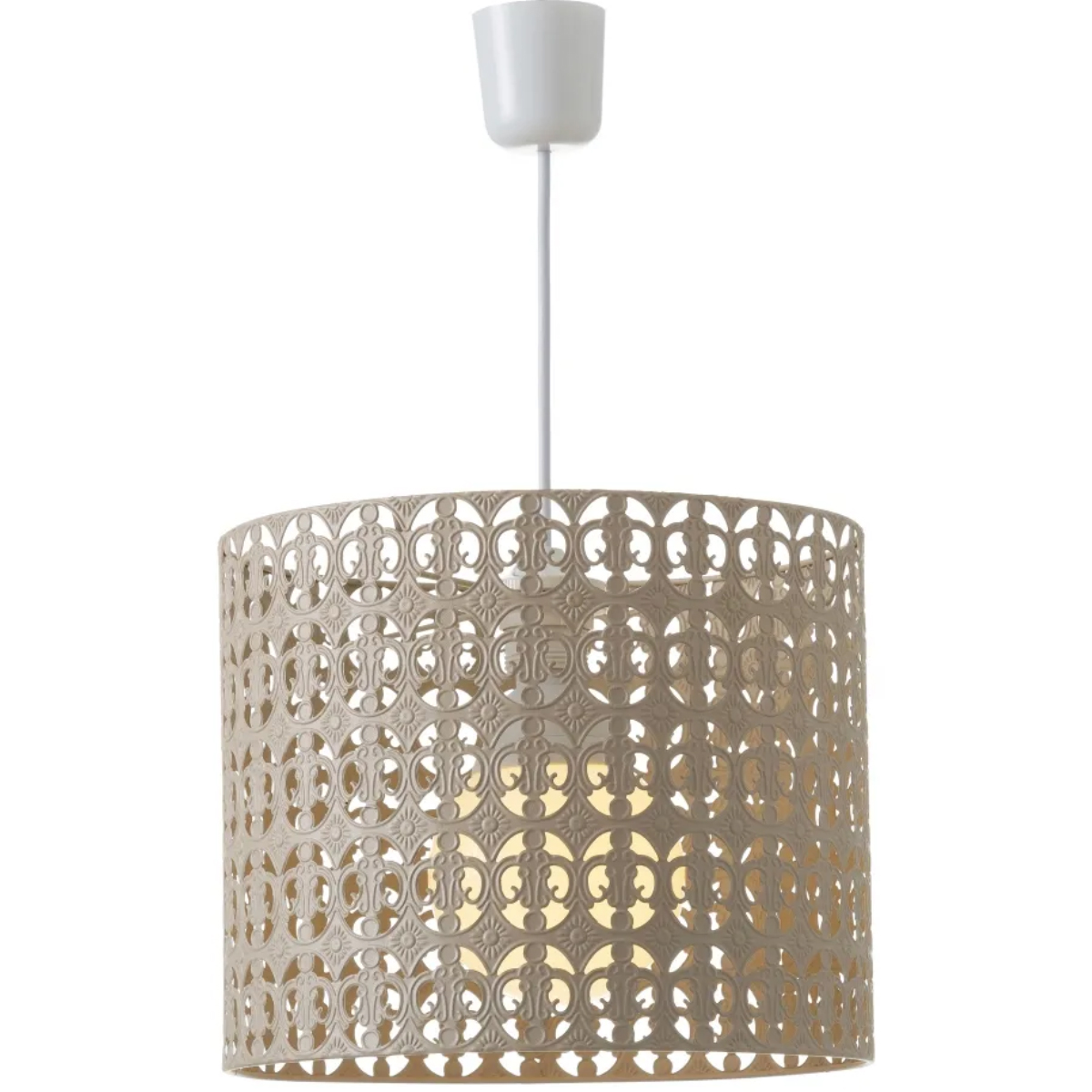 Lustre motif ajouré en métal Beige 25 x 29 cm