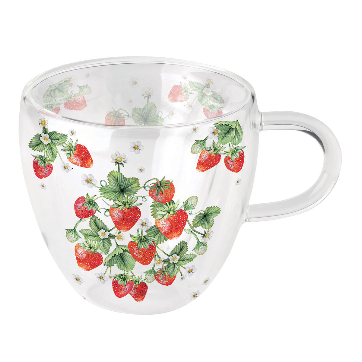 Tasse pour le thé double paroi - Fraises Délicieuses
