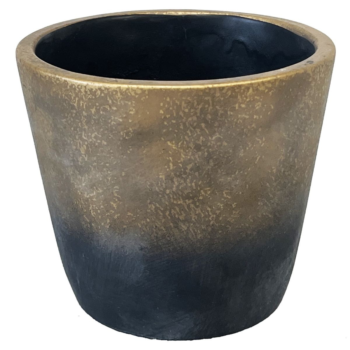 Cache Pot Gris et Or en ciment 12 cm