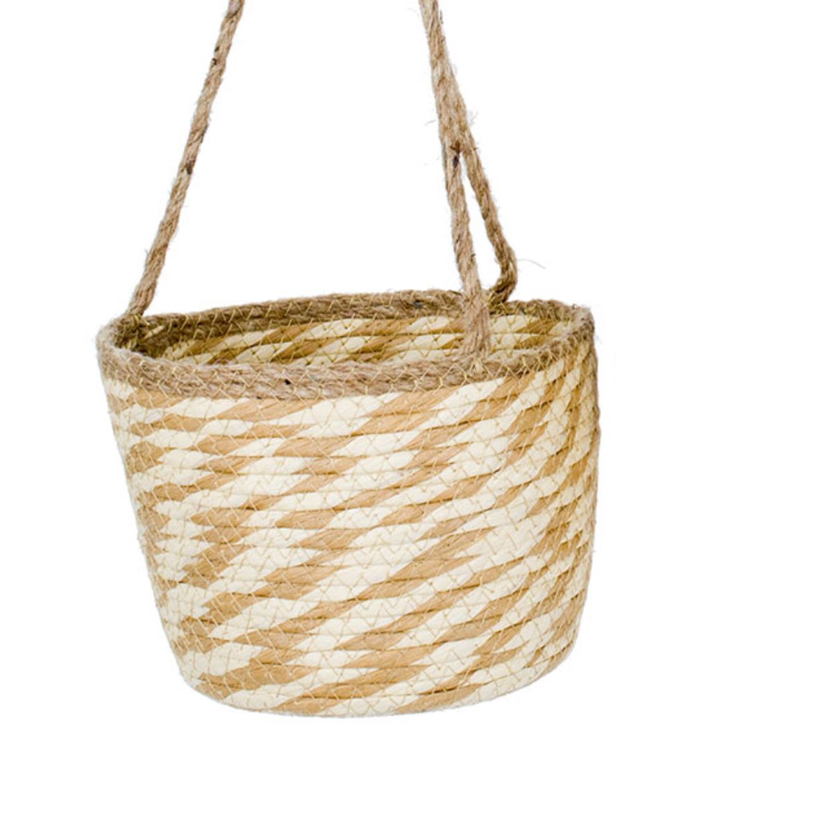 Cache-Pot suspendu en Corde et Jonc de mer 16 cm