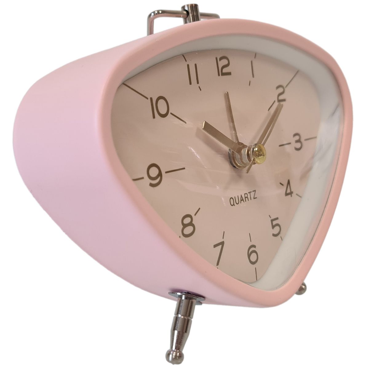 Réveil Triangulaire rétro en métal Rose - 9.3 cm
